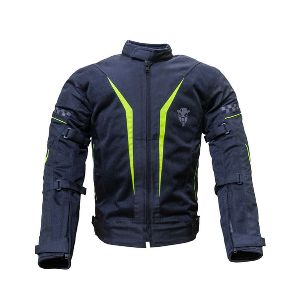 MOTOTECH Breezer Mesh Motorcycle Riding Jacket Level 2 (Black Fluro Gr ...
