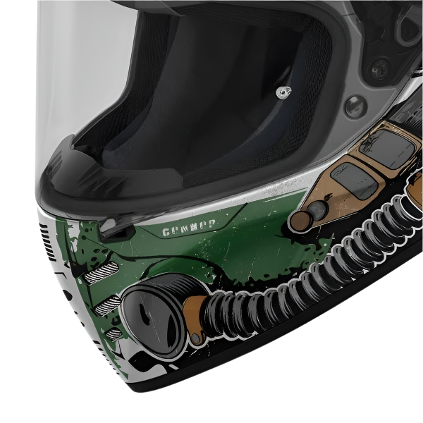 Airoh Connor Alligator Black White Green Gloss Helmet– Moto Central