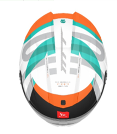 MT Hummer B Tubex Gloss White Orange Green A4 Helmet– Moto Central