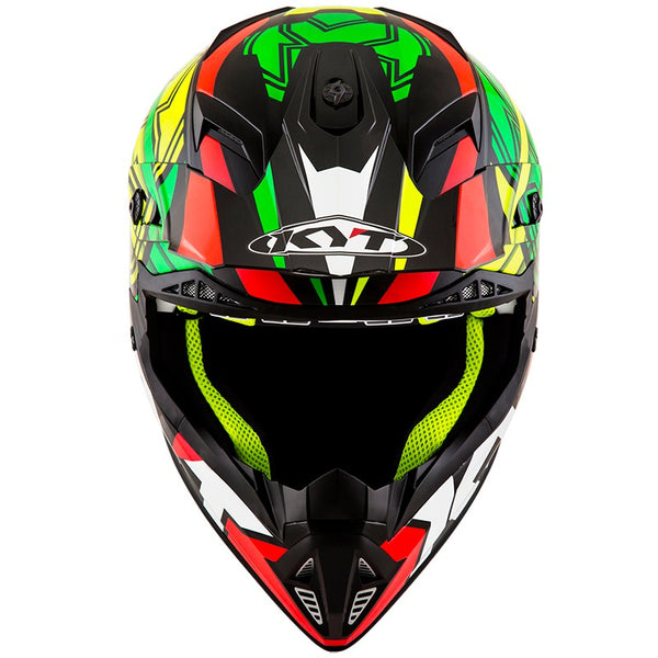 KYT MX Jumpshot #1 Gloss Black Green Fluro Helmet– Moto Central