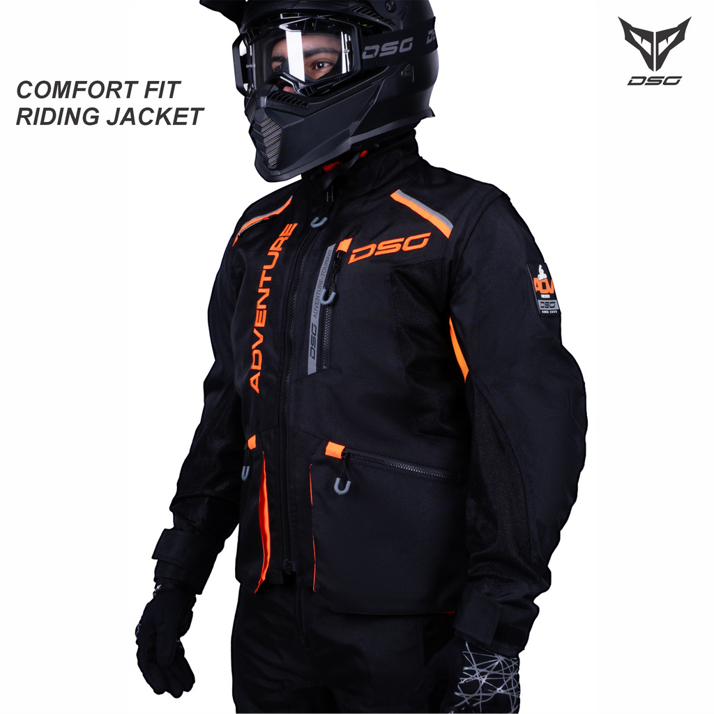 DSG ADV Riding Jacket Black Orange– Moto Central