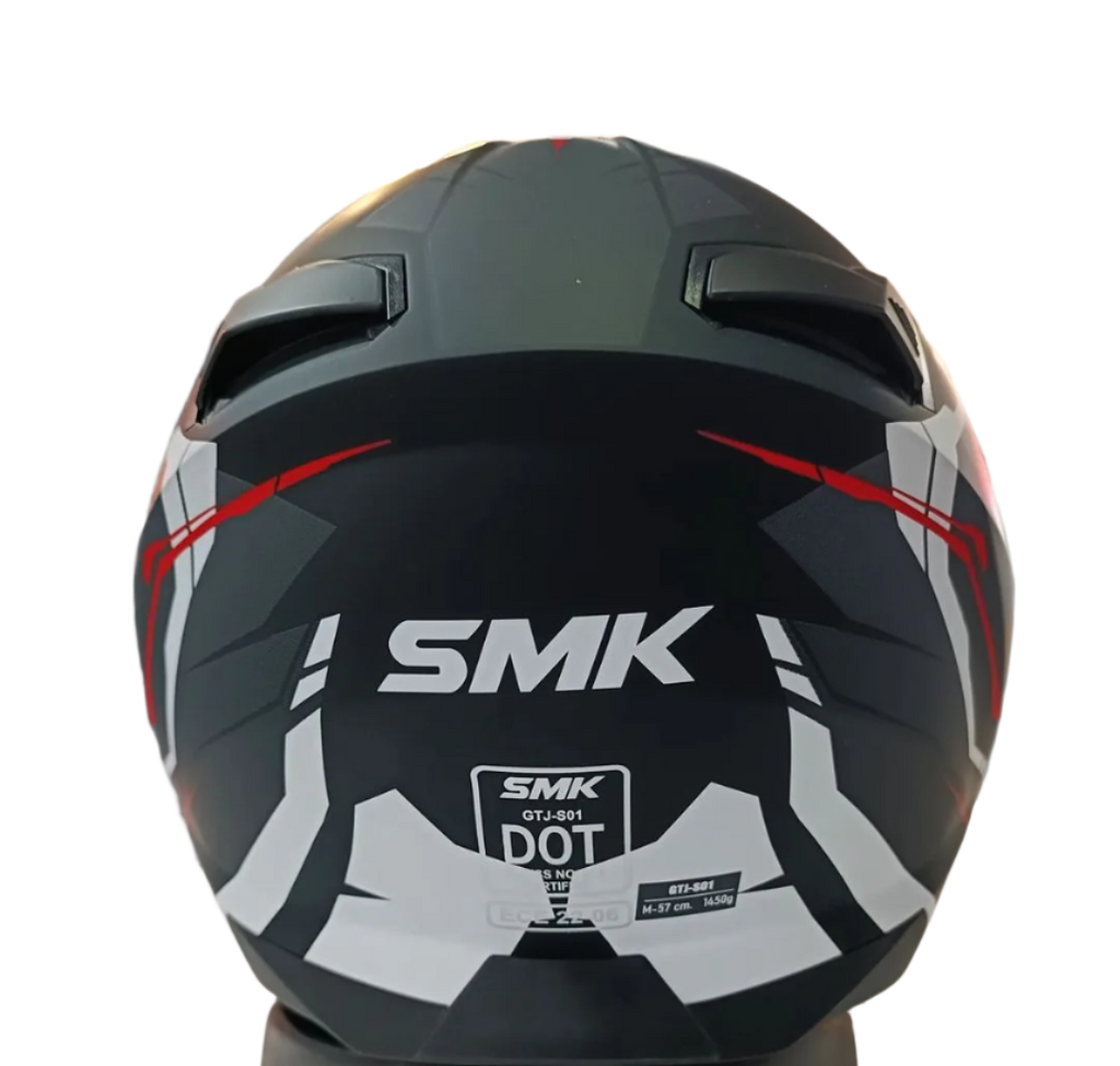 SMK GTJ Escape Black White Red Gloss (GL213) Helmet– Moto Central