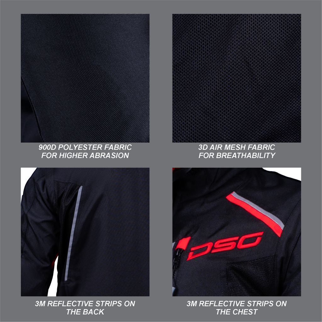 DSG ADV Riding Jacket Black Red– Moto Central