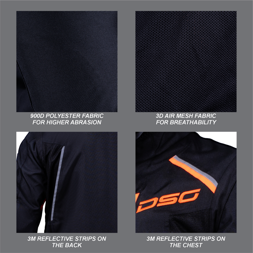 DSG ADV Riding Jacket Black Orange– Moto Central