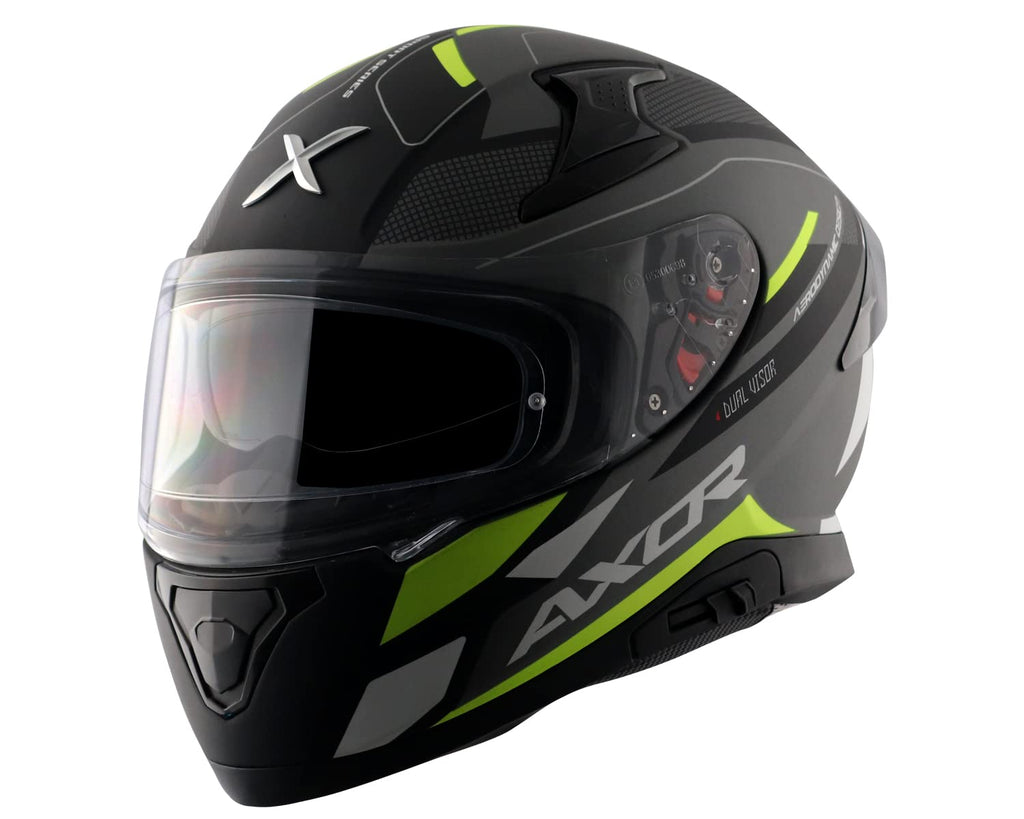AXOR Apex Turbine Matt Black Neon Yellow Grey Helmet– Moto Central
