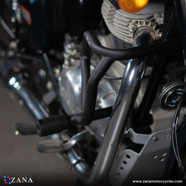 ZANA Crash Guard With Slider Texture Matt Black For Classic 350 Meteor ...