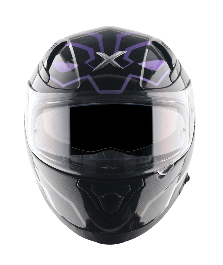 AXOR Apex Marvel Panther Gloss Black Purple Helmet– Moto Central