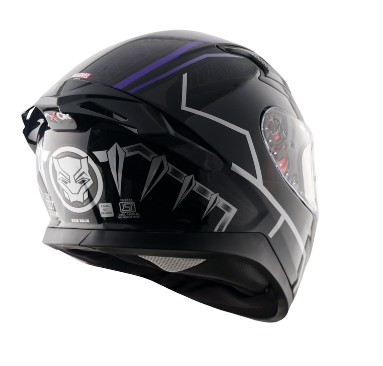 AXOR Apex Marvel Panther Gloss Black Purple Helmet– Moto Central