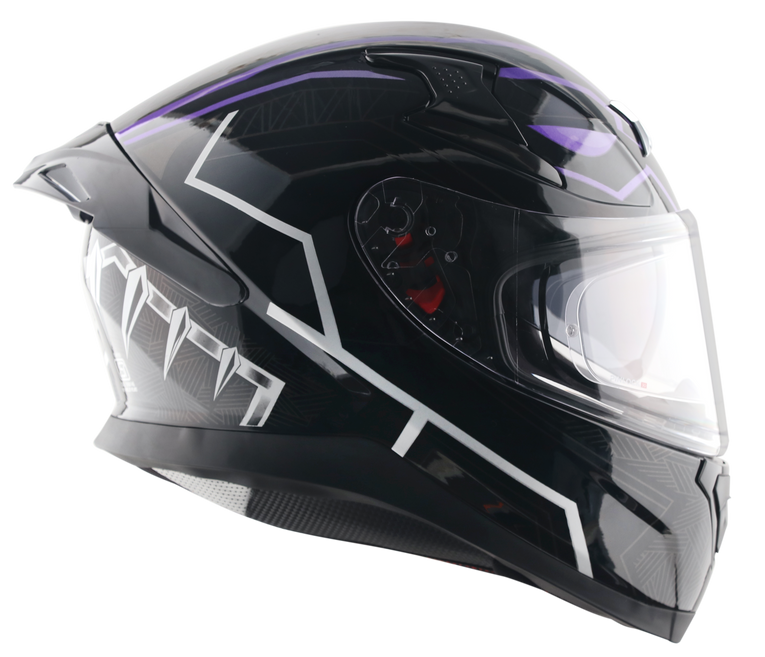 AXOR Apex Marvel Panther Gloss Black Purple Helmet– Moto Central
