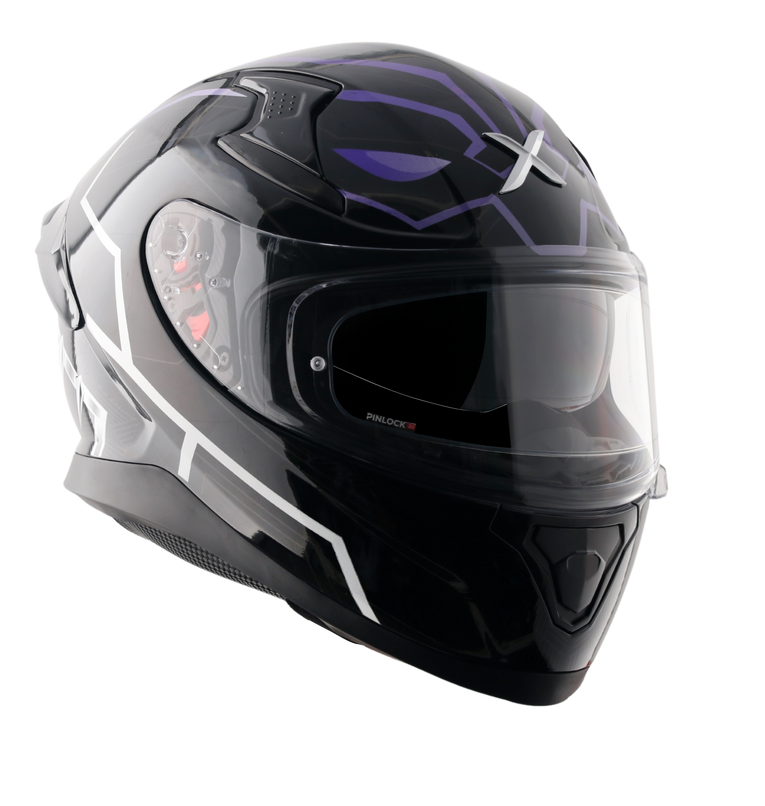 AXOR Apex Marvel Panther Gloss Black Purple Helmet– Moto Central