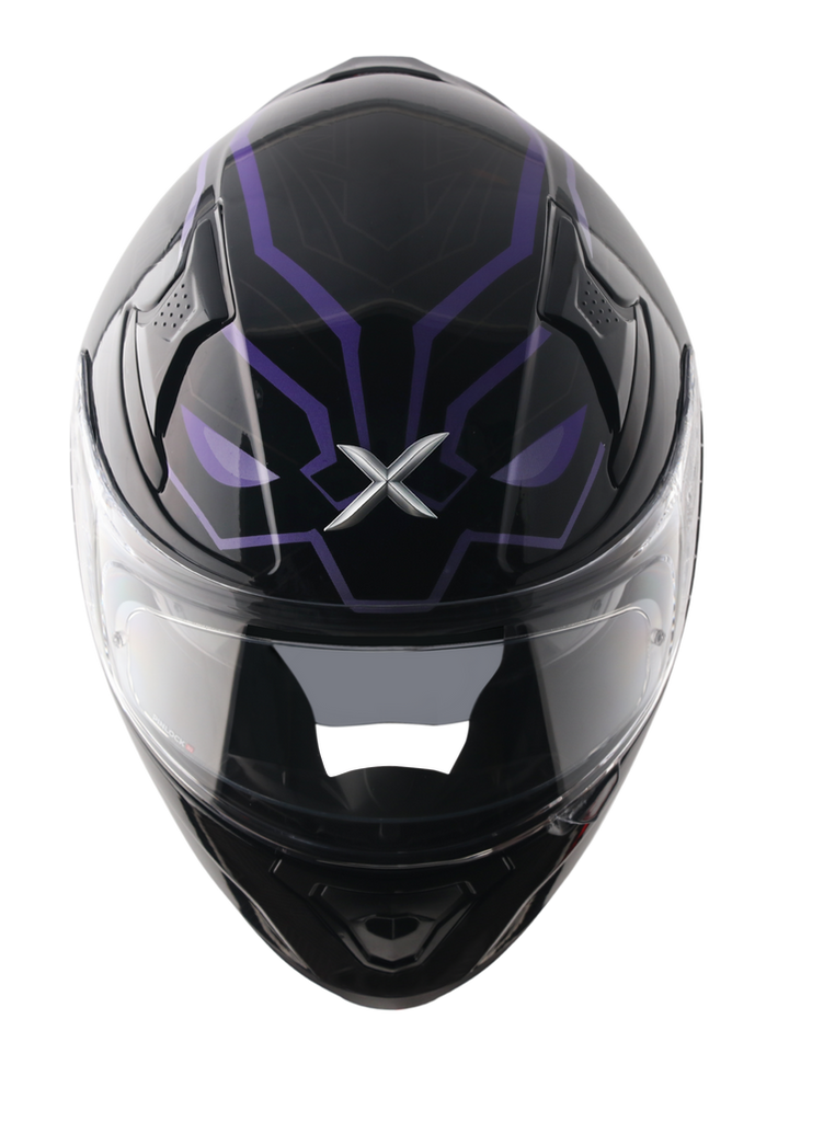 AXOR Apex Marvel Panther Gloss Black Purple Helmet– Moto Central