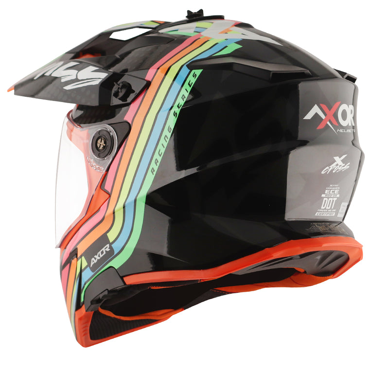 AXOR XCross X2 Dual Visor Gloss Black Grey Helmet– Moto Central