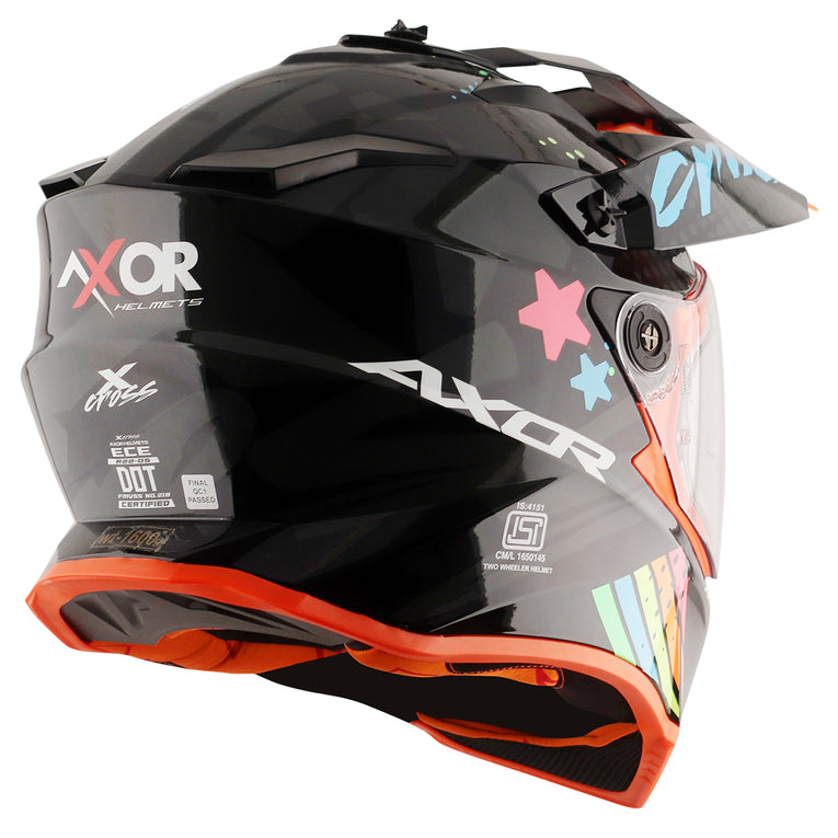 AXOR XCross X2 Dual Visor Gloss Black Grey Helmet– Moto Central