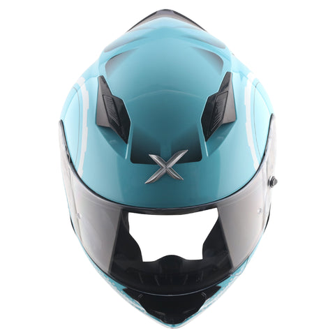 AXOR Hunter Spear Gloss Hex Blue White Helmet– Moto Central