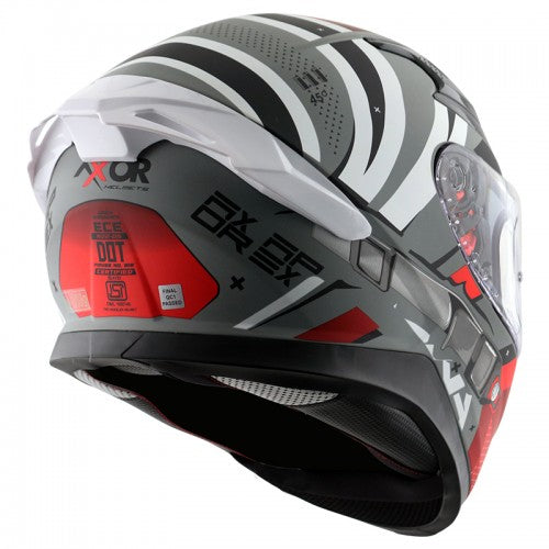AXOR Apex Hex 2 Dull Cool Grey Red Helmet– Moto Central