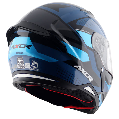 AXOR Hunter Cornet Gloss Dark Blue Helmet– Moto Central
