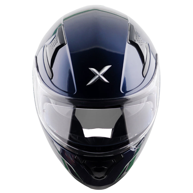 AXOR Apex Solid Gloss Deep Blue Helmet– Moto Central