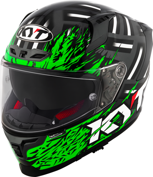 KYT Striker 2V Flaming Gloss Anthracite Green Helmet– Moto Central