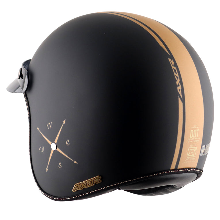 AXOR Retro Jet Euro Globe Open Face Helmet (Dull Black)– Moto Central
