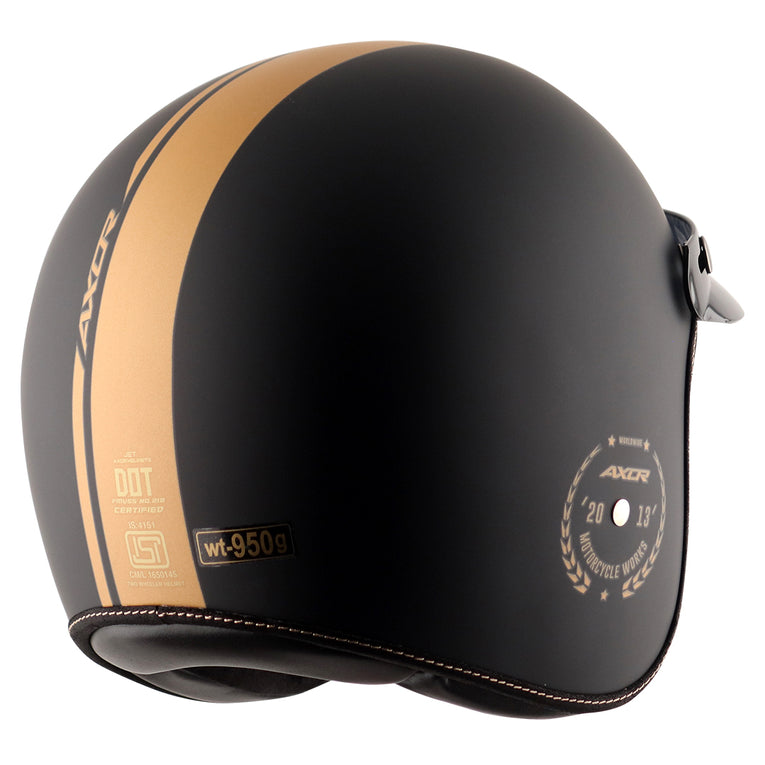 AXOR Retro Jet Euro Globe Open Face Helmet (Dull Black)– Moto Central