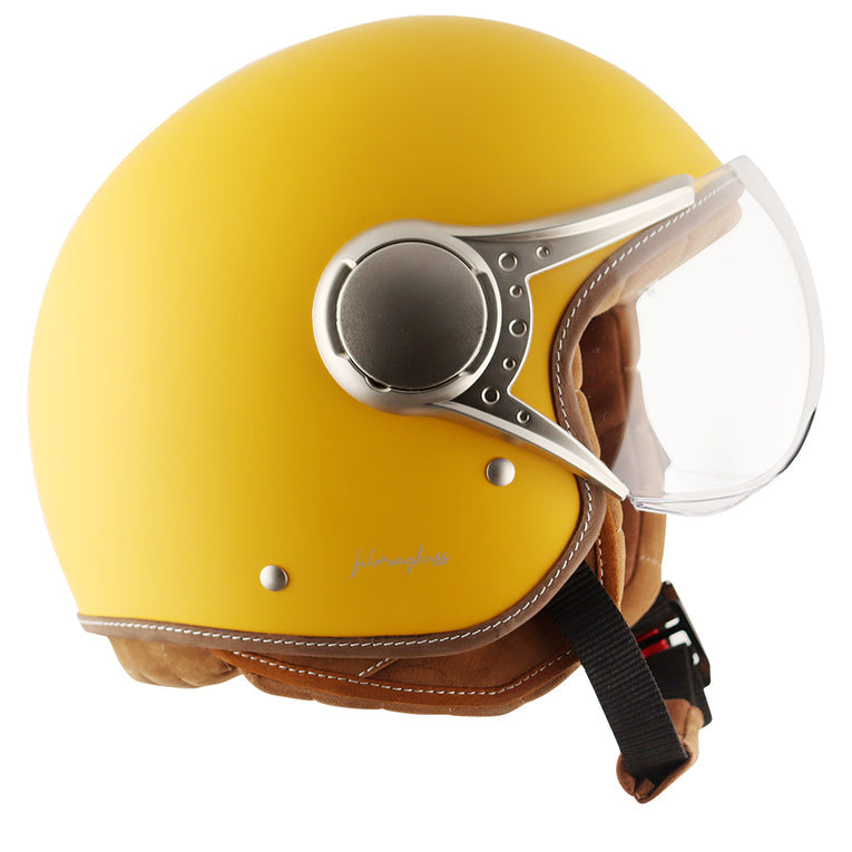 AXOR Retro Jet West Open Face Helmet (Dull Mustard Yellow)– Moto Central