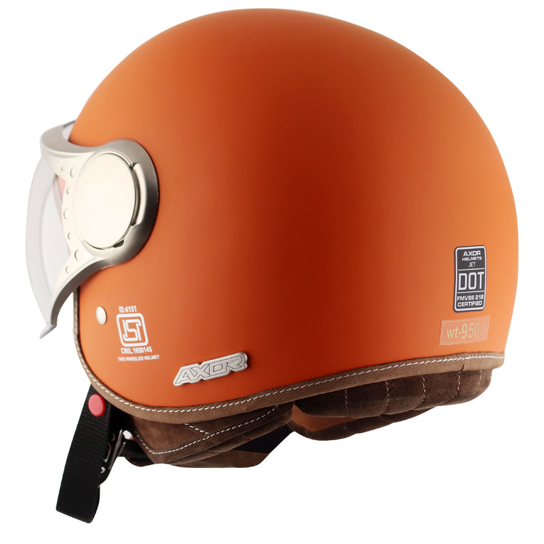 AXOR Retro Jet West Open Face Helmet (Dull Orange)– Moto Central