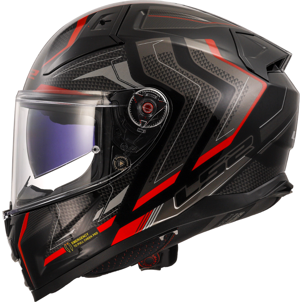 LS2 FF811 Vector II Alizer Gloss Black Red Helmet– Moto Central