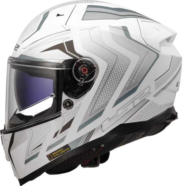 LS2 FF811 Vector II Alizer Gloss White Silver Helmet– Moto Central