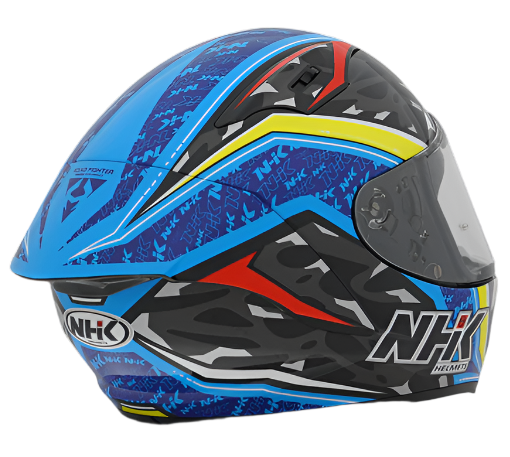 NHK GPR Tech Leon Orgis Gloss Black Blue Helmet– Moto Central