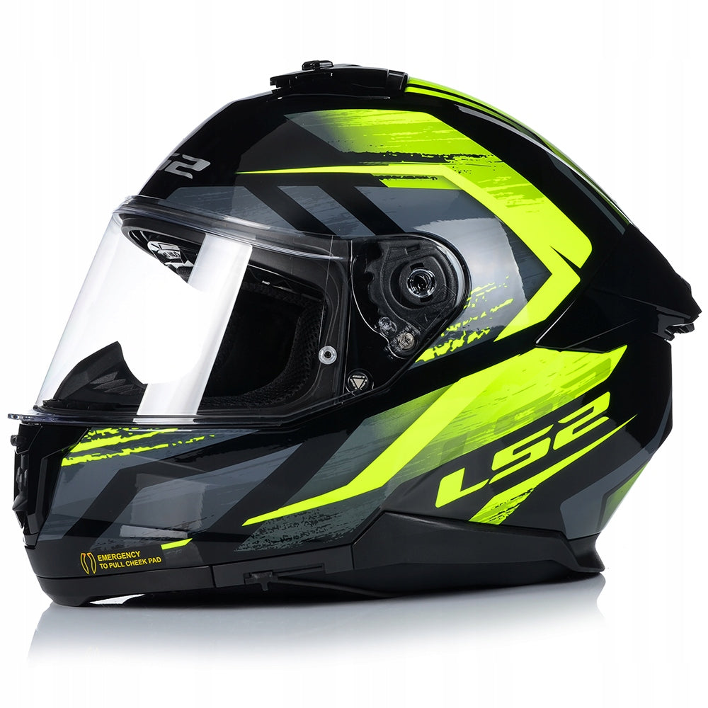 LS2 Stream II Fury Black Hi Viz Yellow Gloss Helmet– Moto Central