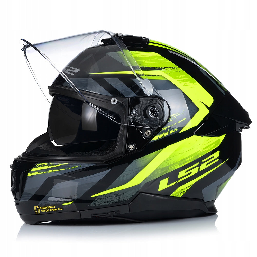 LS2 Stream II Fury Black Hi Viz Yellow Gloss Helmet– Moto Central
