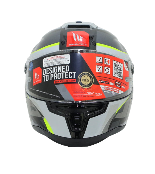 MT Hummer B Oasis Gloss Black Fluro Yellow Grey B3 Helmet– Moto Central