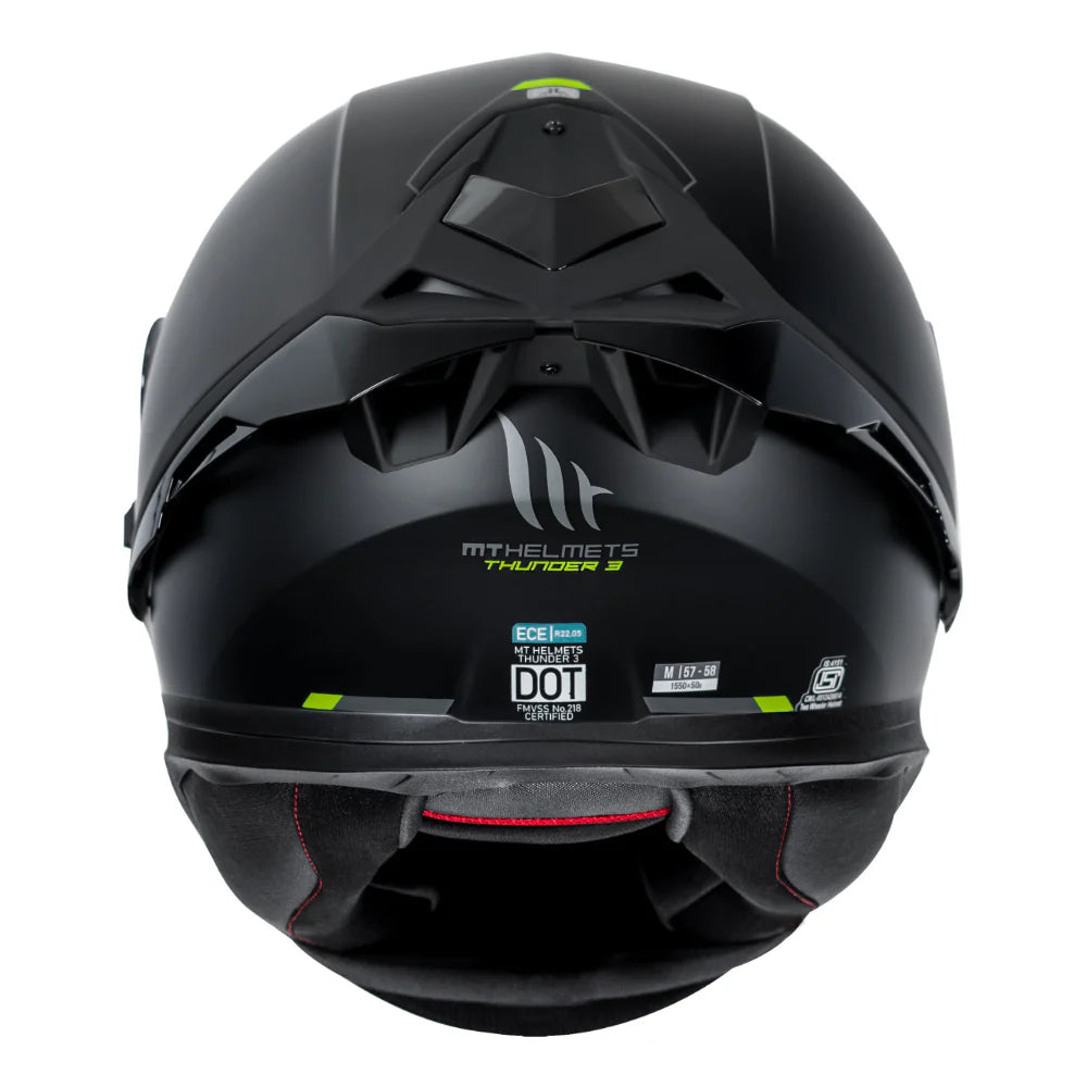 MT Thunder 3 SV Spoiler Solid A1 Matt Black Helmet– Moto Central
