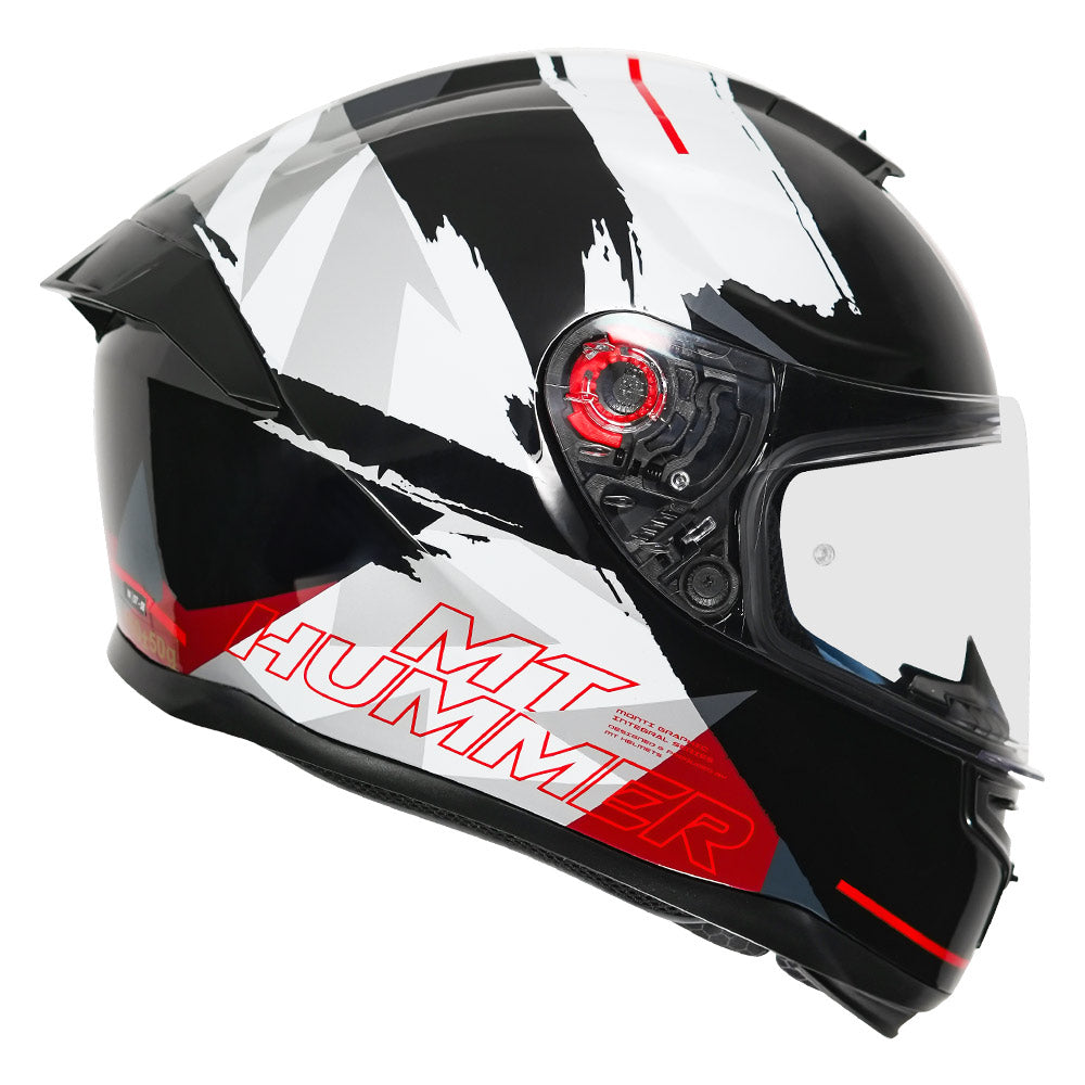 MT Hummer Monti Gloss Black White Helmet– Moto Central