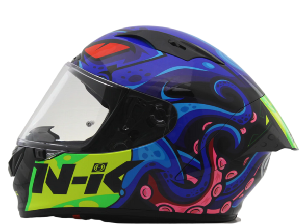 NHK GPR Tech Octopus Gloss Black Dark Blue Helmet– Moto Central