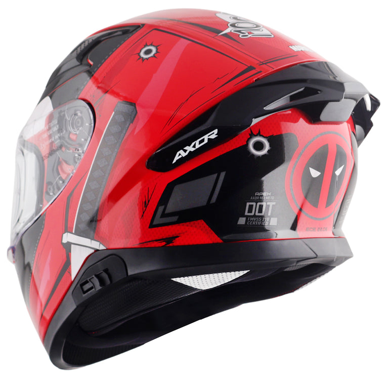AXOR Apex Marvel Deadpool Gloss Black Red Helmet– Moto Central