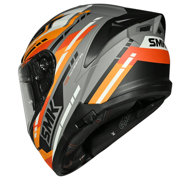 SMK Typhoon Sports Tourer Matt Grey Orange Black (MA672) Helmet– Moto ...