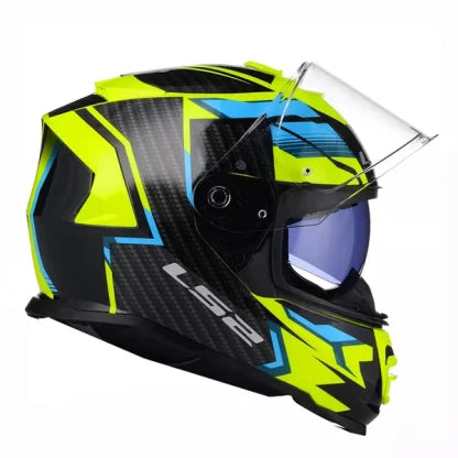 LS2 FF800 Storm II Tracker Black Hi Viz Yellow Gloss Helmet (D Ring ...
