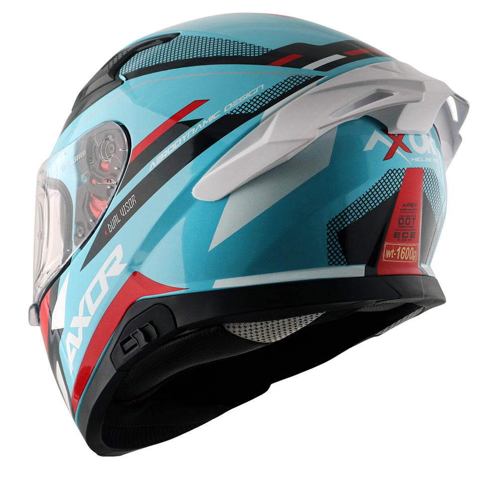 AXOR Apex Turbine Gloss Hex Blue Red Helmet– Moto Central