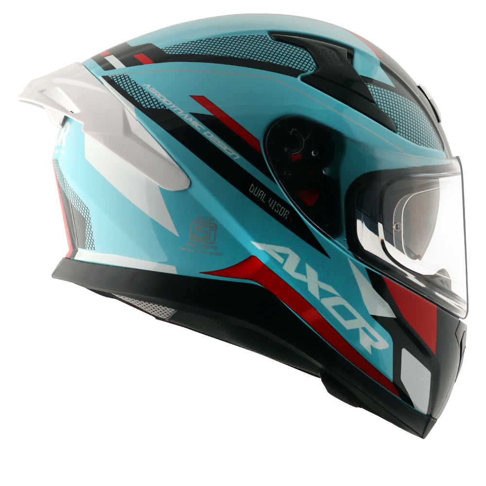 AXOR Apex Turbine Gloss Hex Blue Red Helmet– Moto Central