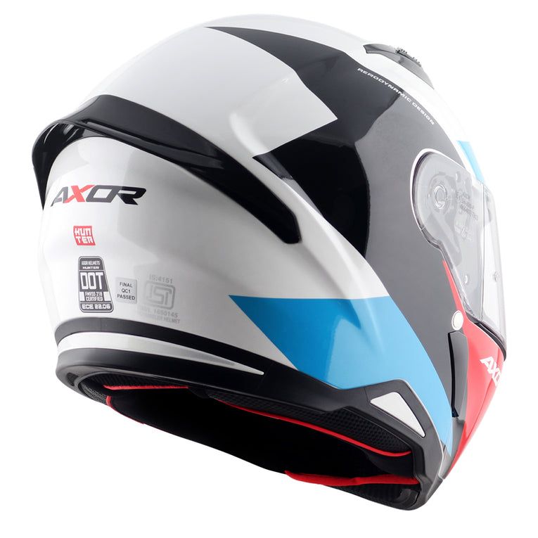 AXOR Hunter Turbo Gloss White Red Helmet– Moto Central