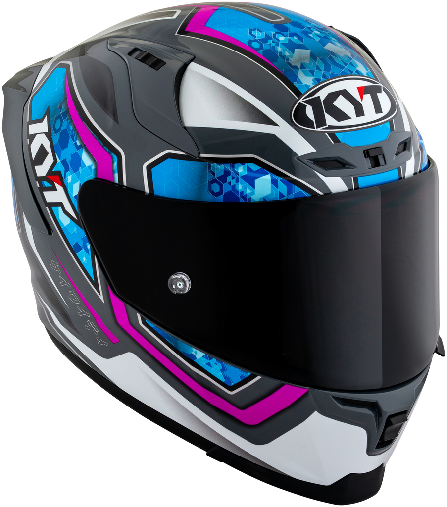 KYT Striker #01 Gloss Grey Blue Helmet– Moto Central