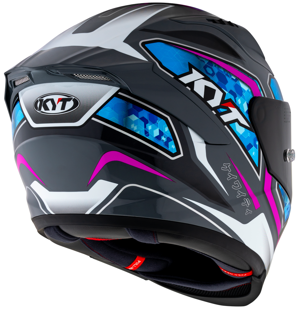 KYT Striker #01 Gloss Grey Blue Helmet– Moto Central