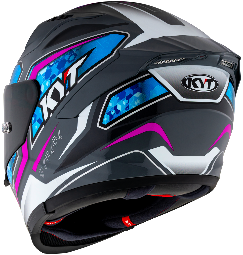 KYT Striker #01 Gloss Grey Blue Helmet– Moto Central