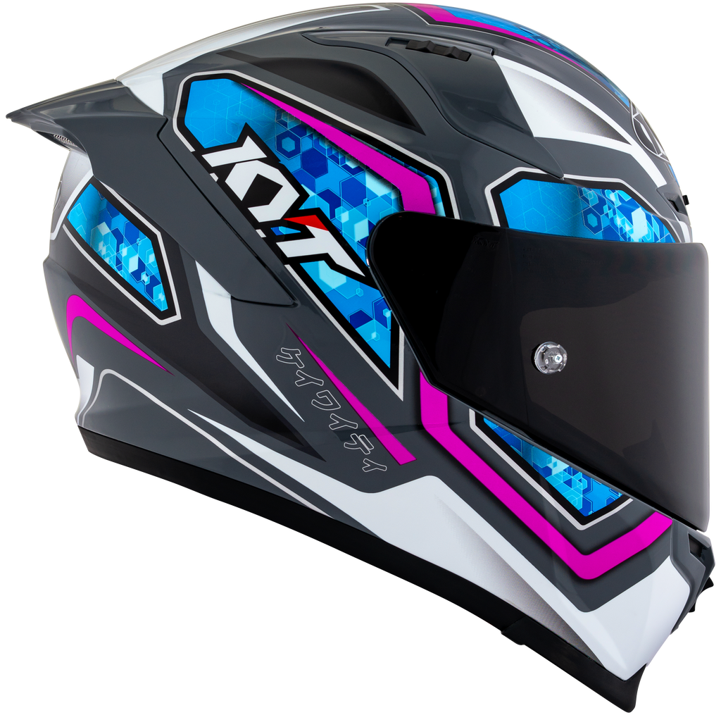 KYT Striker #01 Gloss Grey Blue Helmet– Moto Central