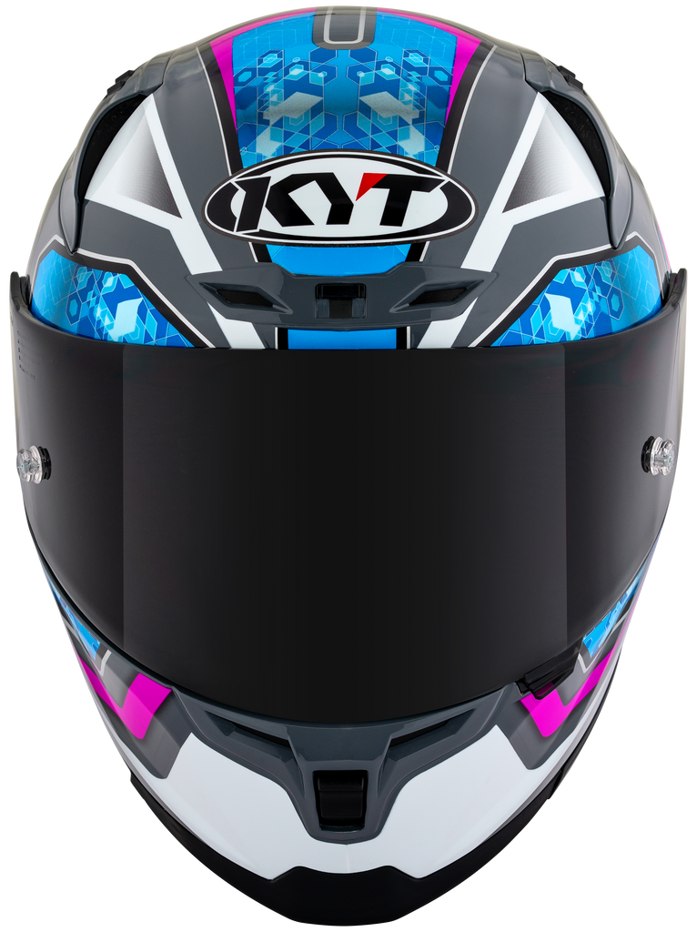 KYT Striker #01 Gloss Grey Blue Helmet– Moto Central