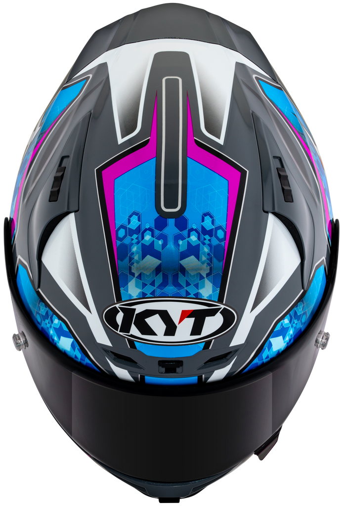 KYT Striker #01 Gloss Grey Blue Helmet– Moto Central