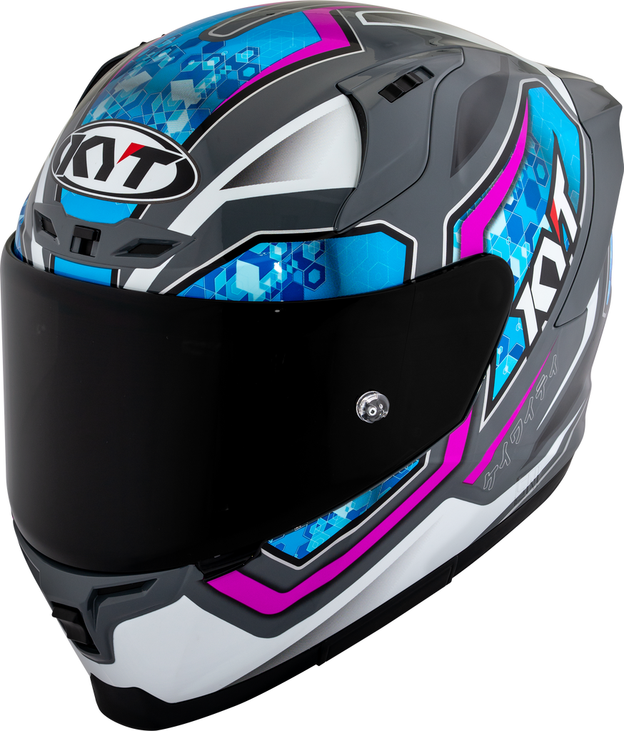 KYT Striker #01 Gloss Grey Blue Helmet– Moto Central