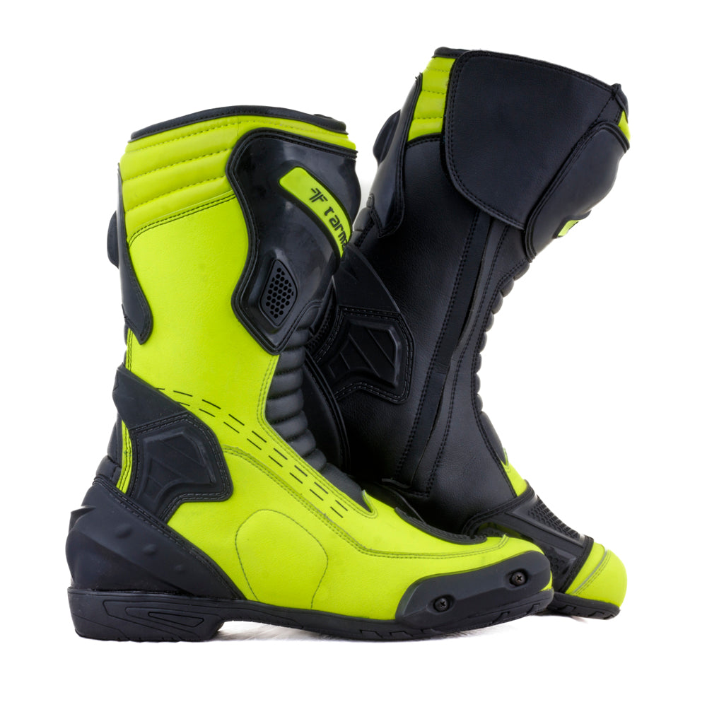 Tarmac Speed Riding Boots (Black Fluro Yellow)– Moto Central
