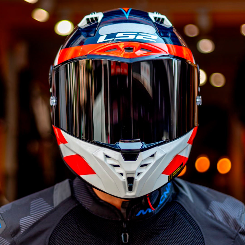 LS2 FF805 THUNDER Carbon GP Alliance Gloss Red Blue White Helmet (FIM ...